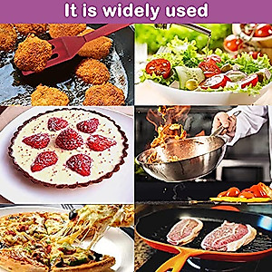 DLAND 2 Pcs Mini Spatula Serving Spatula Flexible Nonstick Silicone Heat-Resistant Cookie Spatula Slotted Spatula for Flip Egg in Small Frying Pan Cookie Batter Cookware Cooking Baking(Red and Black)