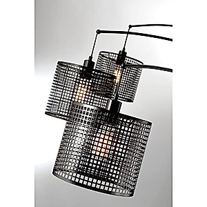 Lite Source 3-LITE Arch LAMP, Black/MESH Metal Shade, E27 Vintage 40Wx3 LS-83019