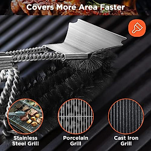 Grill Brush, BBQ Grill Brush Bristle Free, Grill Scraper for Outdoor Grill, Grill Brush Tools for Outdoor Grilling Accessories,BBQ Brush for Grill Cleaning