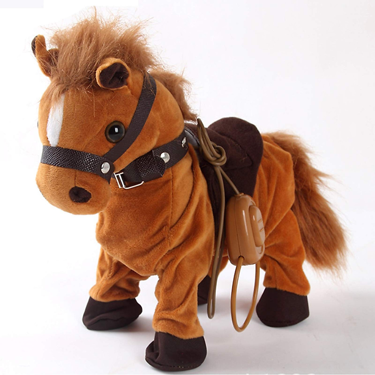 Haktoys Walk Along Horse with Remote Control Leash, Dancing Singing Walking Musical Pony Pet, Realistic Animal Design with 9 Different Child-Friendly Songs