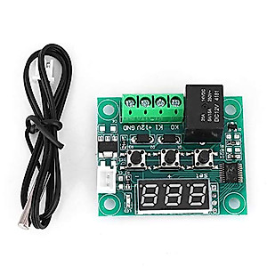 W1209 DC 12V Digital Temperature Controller Module - 2 PCS Electronic Thermostat Controller with Waterproof Sensor for Precise Temperature Control