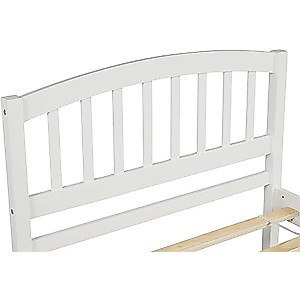 Harper & Bright Designs Twin Bed Frame with Trundle, Twin Bed Frame with Headboard, Wood Twin Platform Bed with Pull Out Trundle for Kids, Guest Room,No Box Spring Needed,White