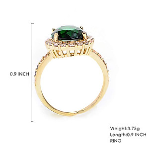 Artilady Cz Emerald Rings for Women - Simulated Emerald Solstice Ring AAAA Cubic Zirconia Open Band Rings, Adjustable for US 5-9 (Emerald Green, Adjustable)