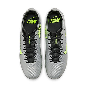 Nike Zoom Vapor 15 Academy XXV FG/MG FB8399 Mens Football Boots (UK 10 US 11 EU 45, Metallic Silver Volt Black 060)