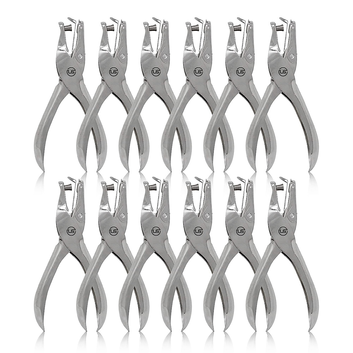 1 Hole Punch, Single Hole Puncher, 8 Sheet Capacity, Ultimate Stationery, Silver Color, 2 Pack Classic Office Paper Punch for Paper