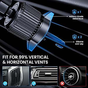 BIVGAZA Phone Holder Car [Military-Grade Suction] Universal Car Phone Holder [Thick Case Friendly] Automobile Accessories Dashboard Air Vent Windshield Phone Mount Fit for iPhone Android Smartphones