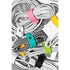 ELFRhino Cord Organizer Cable Straps Clips Wire Ties Earbuds Earphone Headphone Headset Wrap Winder Holder Keeper Manager Management (Set of 18)