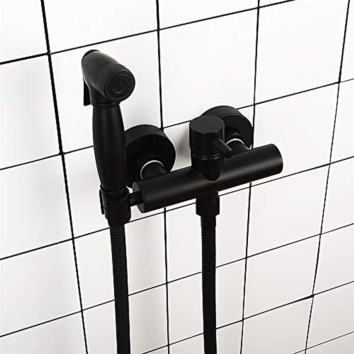 MINJING Toilet Bidet Sprayer, Hot and Cold Mixer, Bathroom Wall Mounted Toilet Bidet Faucet, Women Flusher Sprayer Kit,Gold