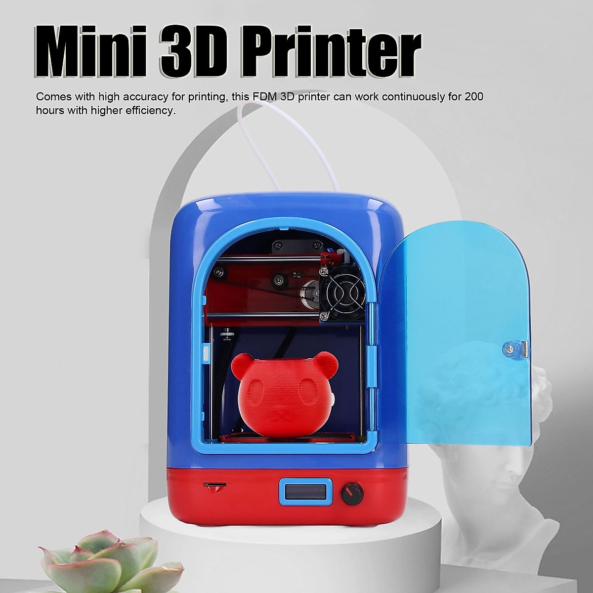 Mini 3D Printer for Beginners, High Accuracy FDM 3D Printers with PLA Consumable for Home Use, DIY Crafting, Printing Volume 80x80x80mm, 0.6mm Nozzle (US Plug)