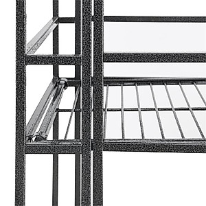 Convenience Concepts Xtra Storage Shelves - 3-Tier Wide Folding Metal Shelving, Modern Shelves for Storage and Display in Living Room, Bathroom, Office, Kitchen, Garage, Speckled Gray