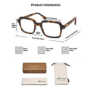 AMOMOMA 2Pack Retro Thin Square Reading Glasses for Women Men,Women's Blue Light Computer Reader AM6105 Crystal Brown+Tortoise 1.5