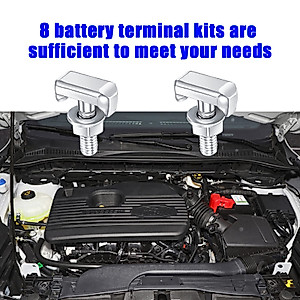 Sodcay 8 PCS Automotive Stainless Steel T-bolt, OEM#19116852 Cable Terminal T, Compatible with Chevy BMW GMC Volkswagen (Silver)