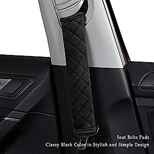NEPAK 6 Pack Car Seat Strap Pads,Universal Car Seat Belt Pads Cover,Seat Belt Shoulder Strap Covers Harness Pad for Car/Bag,Protect Your Neck and Shoulder(Black)