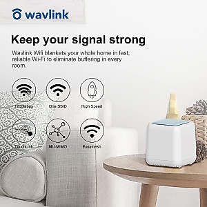 WAVLINK Mesh WiFi System up to 2,000-3,000 sq. ft. Whole Home Coverage WiFi Router/Extender Replacement, Dual-Band 2.4GHz+5Ghz, 4 x Internal Antennas, Support Touch Link Function, 2-Pack