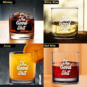 The Good Sh!t Funny Whiskey Bourbon Scotch Glass 11oz- Gag Retirement Gifts for Men- 40 Year Old Gifts for Men- Whiskey Old Fashioned Classic Rocks Glass- Men’s Funny Gifts for Guys Birthday- USA Made