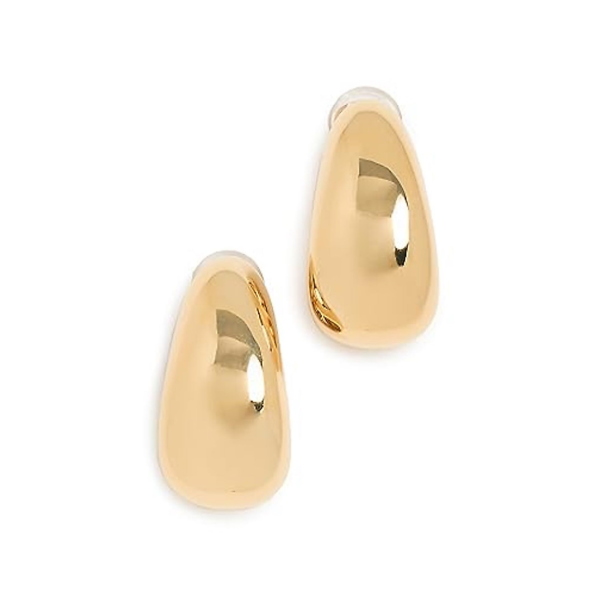 Kenneth Jay Lane Polished Gold Long Tapered Hoop Clip Earrings (Wide Clip Hoop - Large)