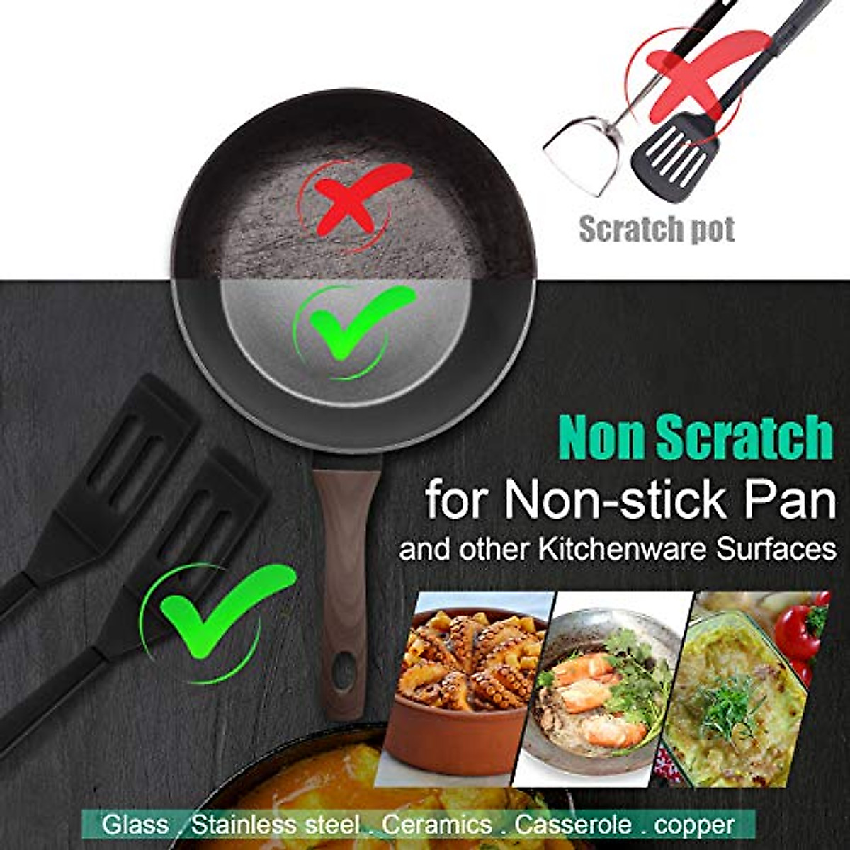 Mini Brownie Serving Spatula Flexible Nonstick Silicone Serve Turner Heat-Resistant Cookie Spatula Slotted Spatula for Flip Egg in Small Frying Pan Cookie Batter Lemon Square (Black, 2)