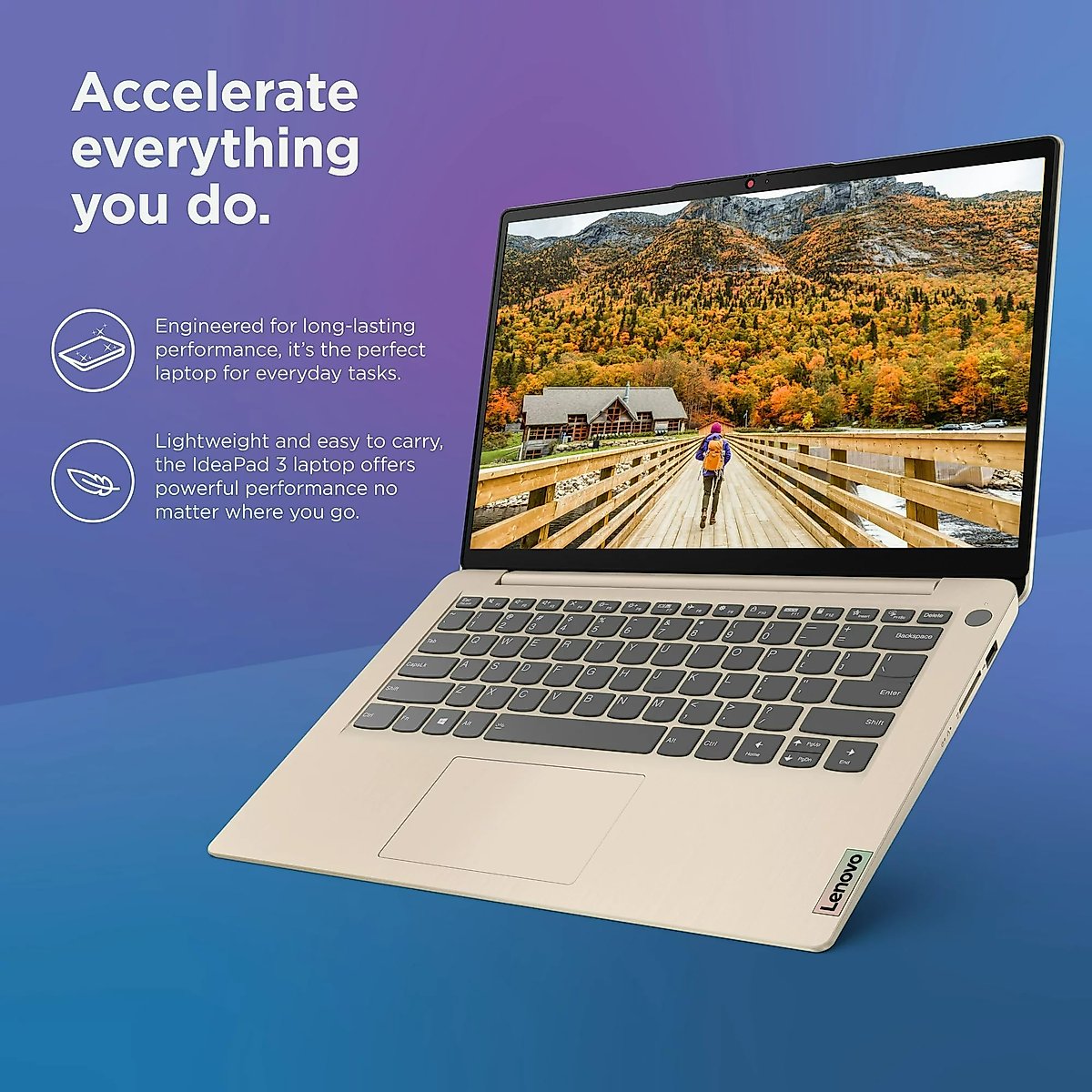 Lenovo IdeaPad 3 14 Laptop 2023 14” FHD 1920 x 1080 Display AMD Ryzen 7 5700U, 8-core, AMD Radeon Graphics, 8GB DDR4, 512GB SSD, Backlit Keyboard, Fingerprint, Wi-Fi 6, Bluetooth 5.1, Windows 11 Pro