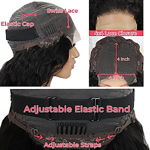 Deep Wave Lace Front Wigs Human Hair for Black Women Curly Human Hair Wig Wet Wavy Wear and Go Glueless Wigs Pre Plucked Bleached Knots Brazilian Virgin Wig with Baby Hair Natural Color 18 Inch