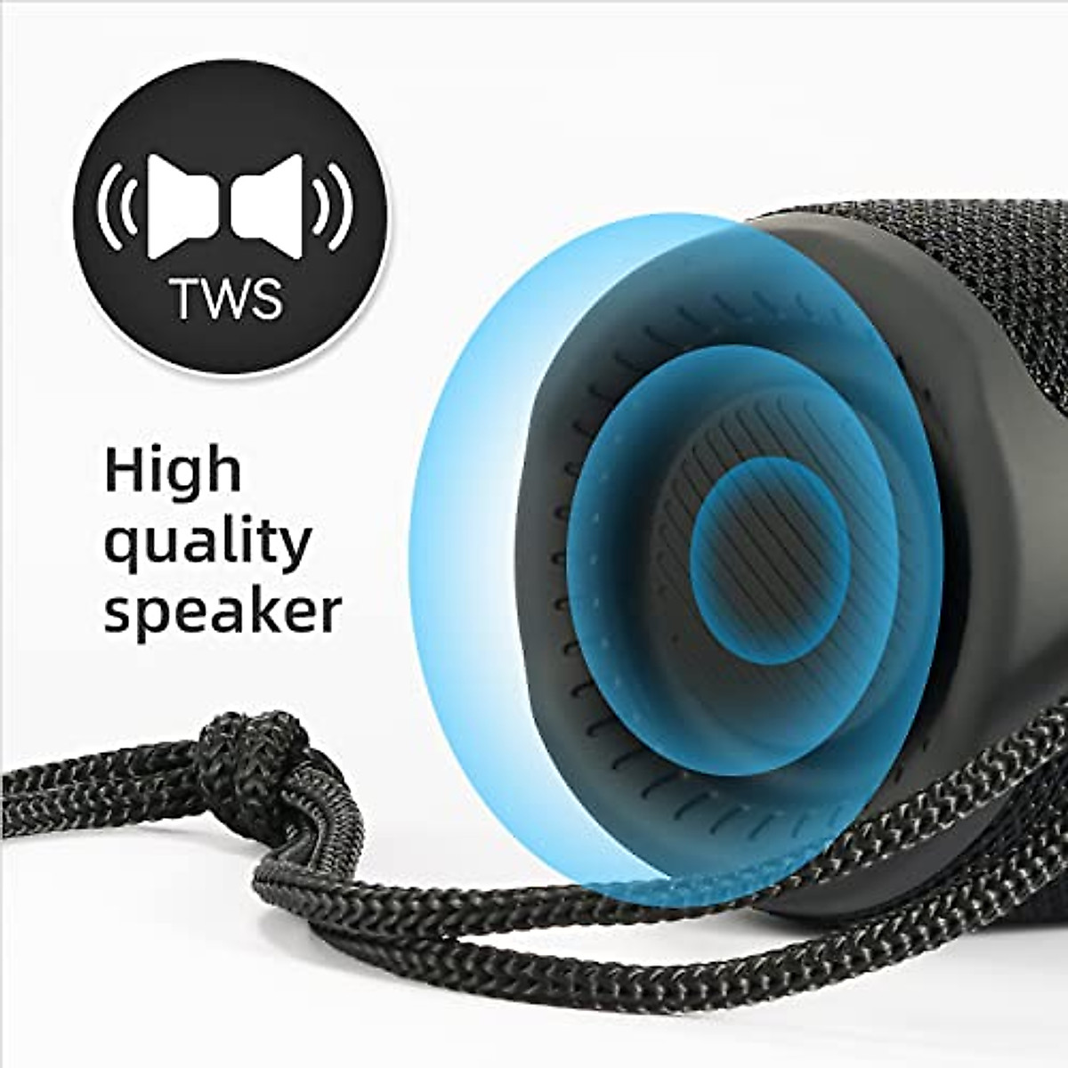 TOR-OLE Bluetooth Speakers-IPX6 Waterproof Wireless Speaker, Clear Sound Quality Outdoor Speakers Bluetooth, 100 Sq. Ft. Link Range Portable Bluetooth Speakers, Suitable for Beach Party, BBQ, Camping