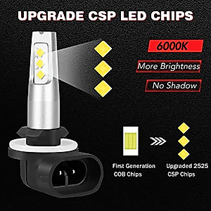 RXTSQI 881/886 LED Headlight Fit For Polaris Sportsman 450 570 850 1000 XP,6000K Cool White All-in-One LED Bulbs Conversion Kit, Bumper Low Beam Combo+Head Light Pod High,IP68 Waterproof,Pack of 3