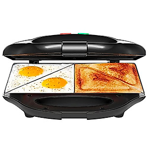Chefman Portable Sandwich Maker, Compact, Nonstick, Electric Omelet Maker, Panini Press, Pocket Sandwich Press, and Quesadilla Maker, with Indicator Lights, Locking Lid, and Cord Storage