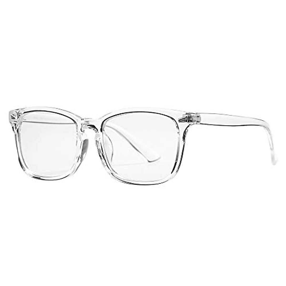 COASION Clear Glasses for Women Men Square Frame Fake Non-prescription Eyeglasses (Transparent)
