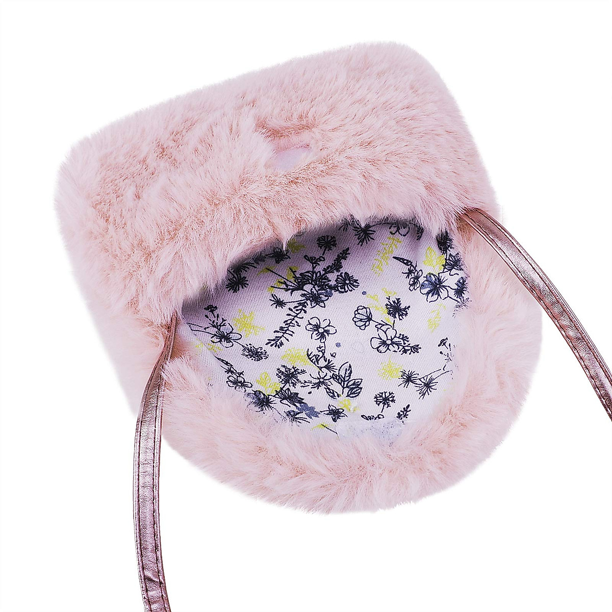 Kids Girls Toddlers Lovely Bowknot Hairy Mini Shoulder Bags Crossbody Bags Cell Phone Case Holder Small Purse Clutch Cross Body Handbags for 1-5 Yrs, Great for Birthday Christmas