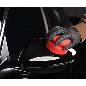 SPTA Tire Shine Applicator, 6Pcs Foam Applicator Pads, Round Shape Side Pressing Hand Polishing Sponge Pads Kit Tire Shine Applicator Pad Tire Dressing Applicator Pad for Applying Tire Shine