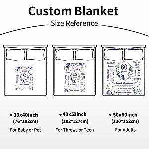 80th Birthday Gifts for Women, Women 80th Birthday Decorations, 80th Birthday Gifts for Her, Birthday Blanket Birthday Gifts Ideas for Grandma, Mom, Sister, Wife, Friend, Aunt, Soft Blanket 50’’X60’’