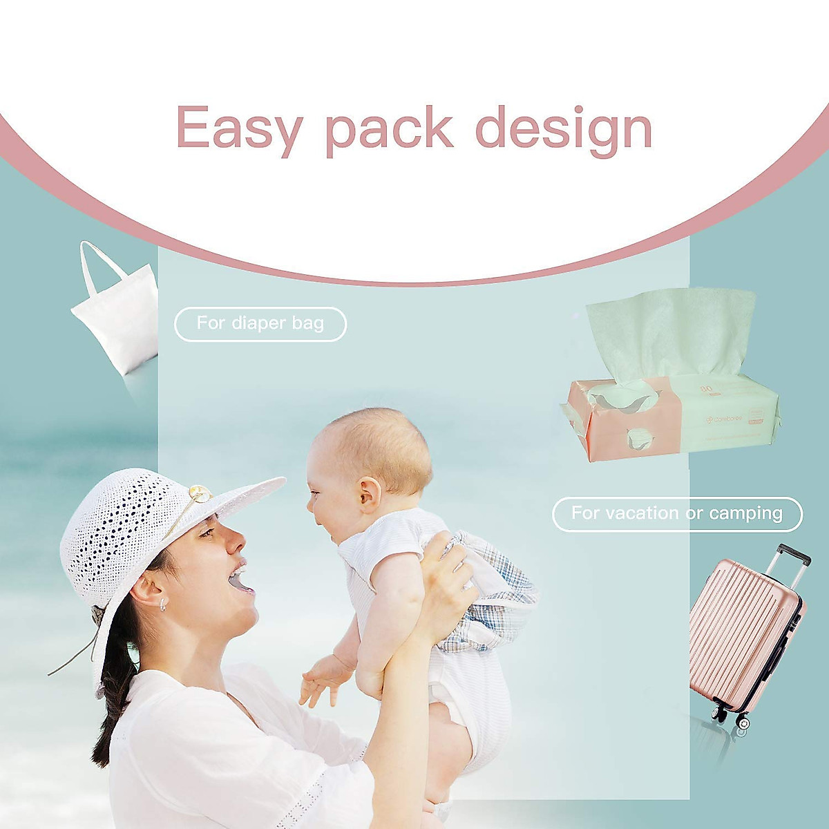 Extra Thick Cotton Tissue Careboree Face Drying Towel for Men Women Kids Disposable Dry Wipes Unscented Makeup Removing (3 pack)