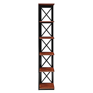 Convenience Concepts Oxford 5 Tier Corner Bookcase, Cherry / Black
