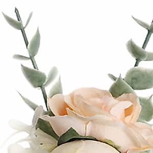 MOTUZP Rose Wrist Flower, Rose Wrist Corsage Wristlet Band Bracelet Prom Flower Wrist Corsages for Wedding(#2)