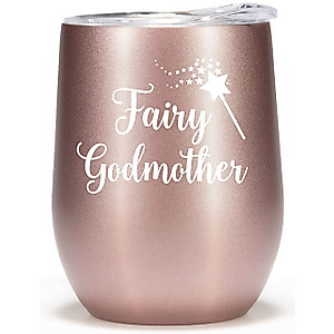 Violet & Gale Fairy Godmother Gifts for Women - Godmother Proposal Tumbler Cup Wine Glass 12oz - Beautiful Godmother Gifts from Godchild Coffee Mug Godparents Announcement Gift