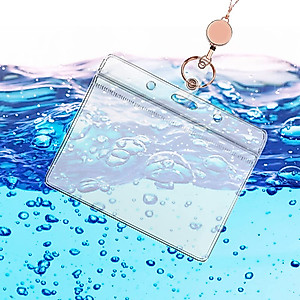 Lanyards for Id Badges, 3 Pack Badge Lanyard with 6 Pcs Badge Holder, Retractable Badge lanyards Id Holders for Girl Women Men (Black, Silver, Rose Gold)