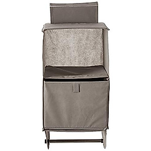HOMZ Clothes Bar and Drawer, Grey 2 Shelf Hanging Closet Organizer (3817402)