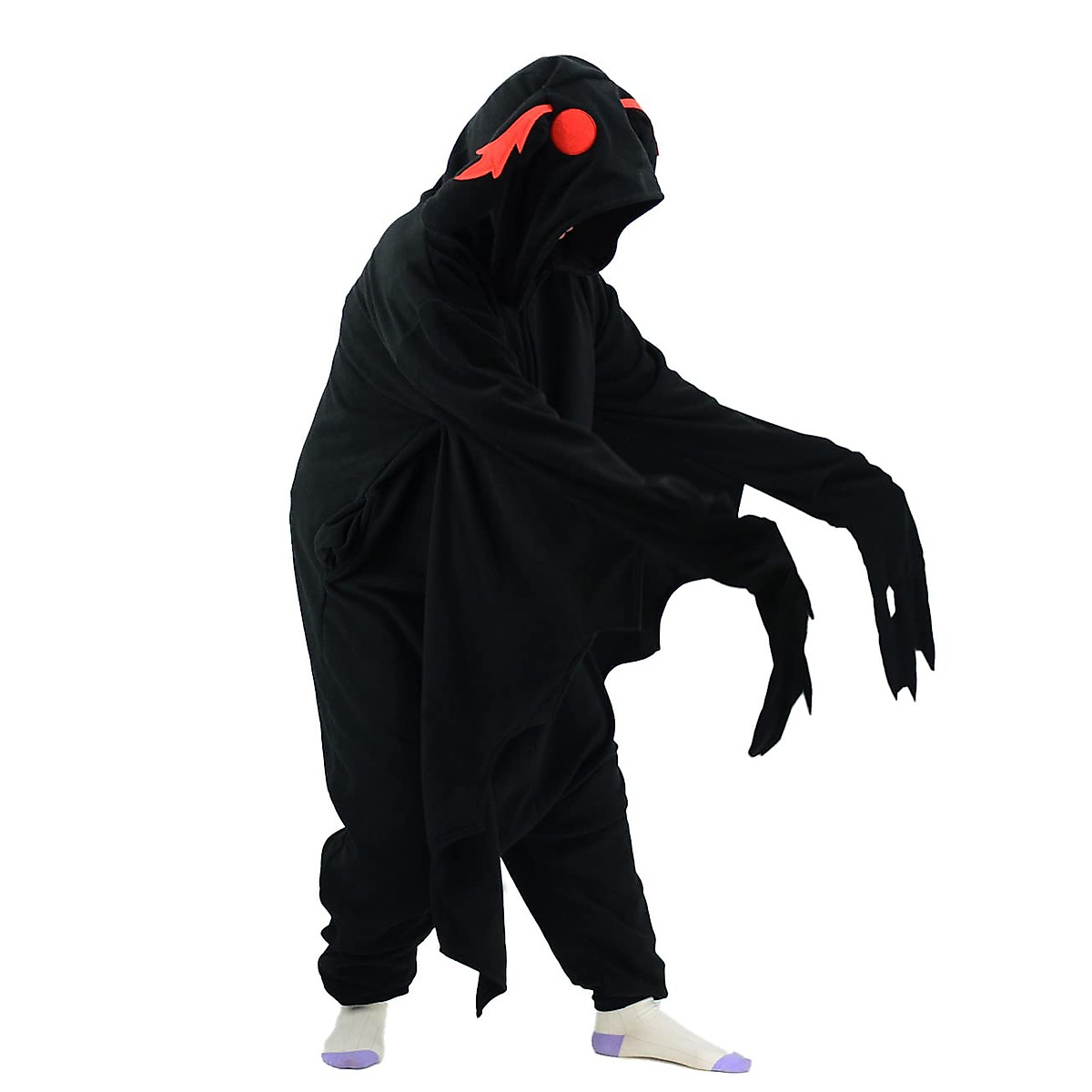 Mothman Halloween Onesie Adult Pajamas Cosplay Animal Homewear Sleepwear Jumpsuit Costume for Women Men