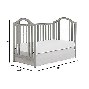 Dream On Me Pacific Acrylic Convertible Crib In Cool Grey, Greenguard Gold Certified, Made Of Durable And Sustainable Pinewood, Three Mattress Height Settings