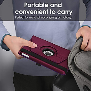 Fintie Rotating Case for iPad Mini 5th Generation 2019 / iPad Mini 4 (7.9 Inch) - 360 Degree Rotating Smart Stand Protective Back Cover, Auto Sleep/Wake Feature, Purple