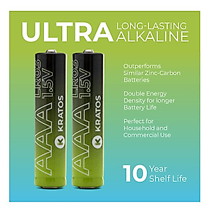 Kratos Power AAA Batteries - 20 Pack Alkaline Batteries - Long-Lasting All-Purpose Triple A Batteries - 10 Year Shelf Life - Mercury & Cadmium Free AAA Battery Pack - Disposable Replacement Batteries