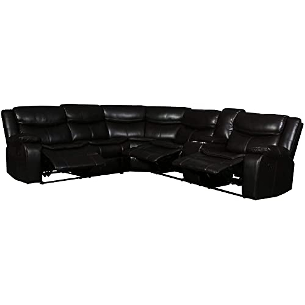 Blackjack Furniture Marsden Modern Leather Air Reclining Living Room Sectional, Brown