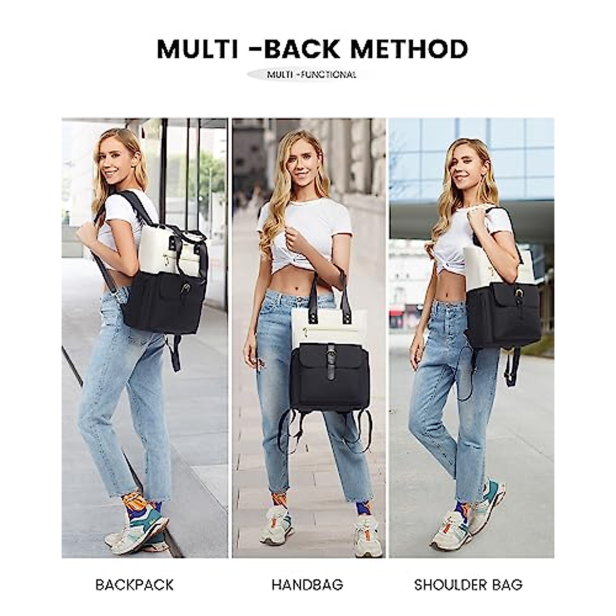 LOVEVOOK Laptop Backpack for Women, Convertible Work Backpack Purse, Laptop Tote Bag with USB Port,Teacher Nurse Work Bags for Women, Cute Waterproof Computer Daypacks for College Travel