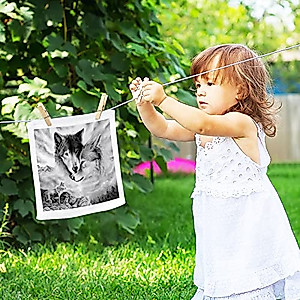 Kigai 2 Pack Gray Wolf Washcloths – Soft Face Towels, Gym Towels, Hotel and Spa Quality, Reusable Pure Cotton Fingertip Towels