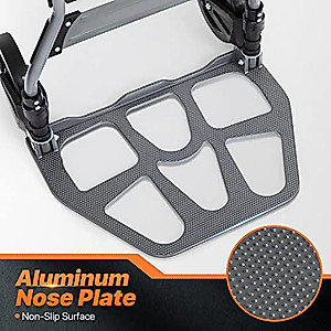 MoNiBloom Folding Hand Truck and Dolly, 220 lb Capacity Aluminum Heavy-Duty Luggage Trolley Cart with Telescoping Handle and Wheels