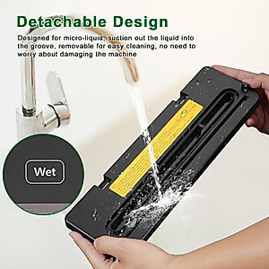 Chidoyii Vacuum Sealer Machine Dry & Moist Food Modes, 6-in-1 Compact Detachable Food Sealer Vacuum Sealer, Build-in Cutter and Countdown with 20 Vacuum Seal Bags