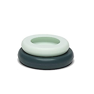 Food Huggers 2pc Reusable Silicone Citrus Savers | BPA Free & Dishwasher Safe | Fruit Produce Storage for Orange, Lemon, Lime, Banana, Cans & More | 2 Pack Round, Forest Mint