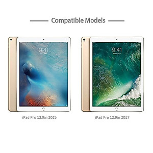 valkit iPad Pro 12.9 Case 2017/2015 (Old Model,1st & 2nd Gen) - iPad Pro 12.9 Inch Cover Smart Folio Stand Protective Translucent Frosted Back Cases with Auto Wake/Sleep, Rose Gold