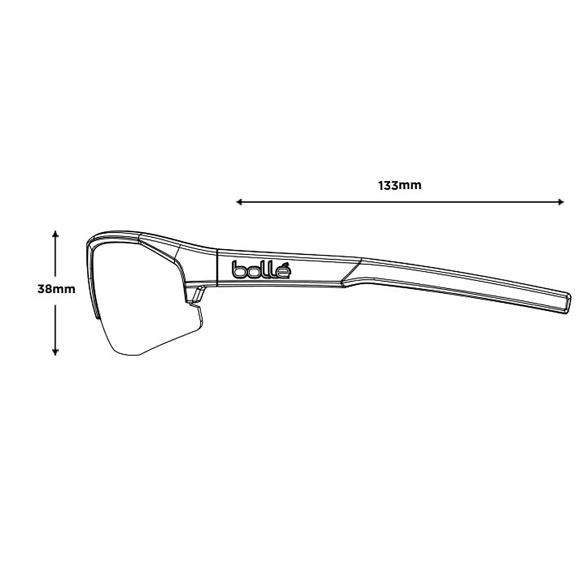 bollé BS004003 Bolt 2.0 S Sunglasses, Black Shiny - TNS