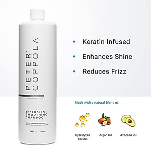 Peter Coppola a-Keratin Smoothing Shampoo & Conditioner Set - Smooth Shiny Hair - Frizz Free Hair - Healthy Strong Hair (24 Fl Oz)