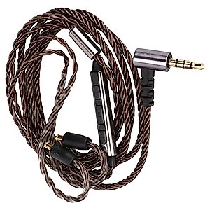Hozee Replacement Headphone Cable, 3.5mm/A2DC Plug Headphone Upgrade Cord Ear Hanging Design with Mic Wire Control for LS200 for E50
